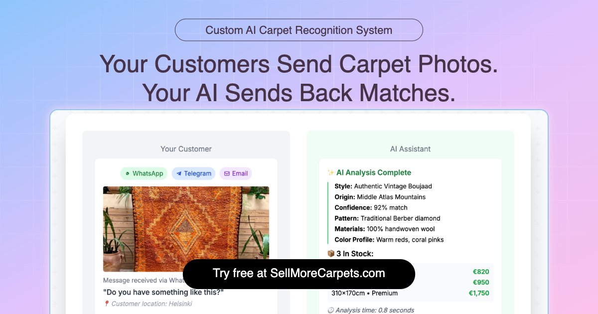 SellMoreCarpets - AI-Powered Carpet Recognition for WhatsApp